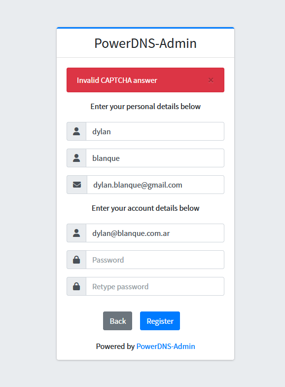 Invalid Captcha Answer · Issue 1390 · Powerdns Admin Powerdns Admin · Github