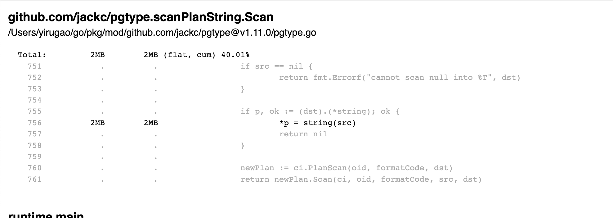 Memory Leak on ChunkReader.newBuf · Issue #845 · jackc/pgx · GitHub