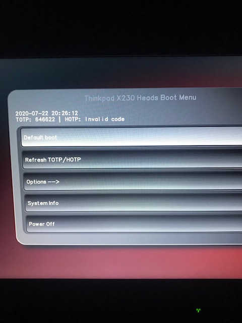 "HOTP: Invalid Code" and "Error PCR mismatch from TPM_Unseal" · Issue #780 · linuxboot/heads ...