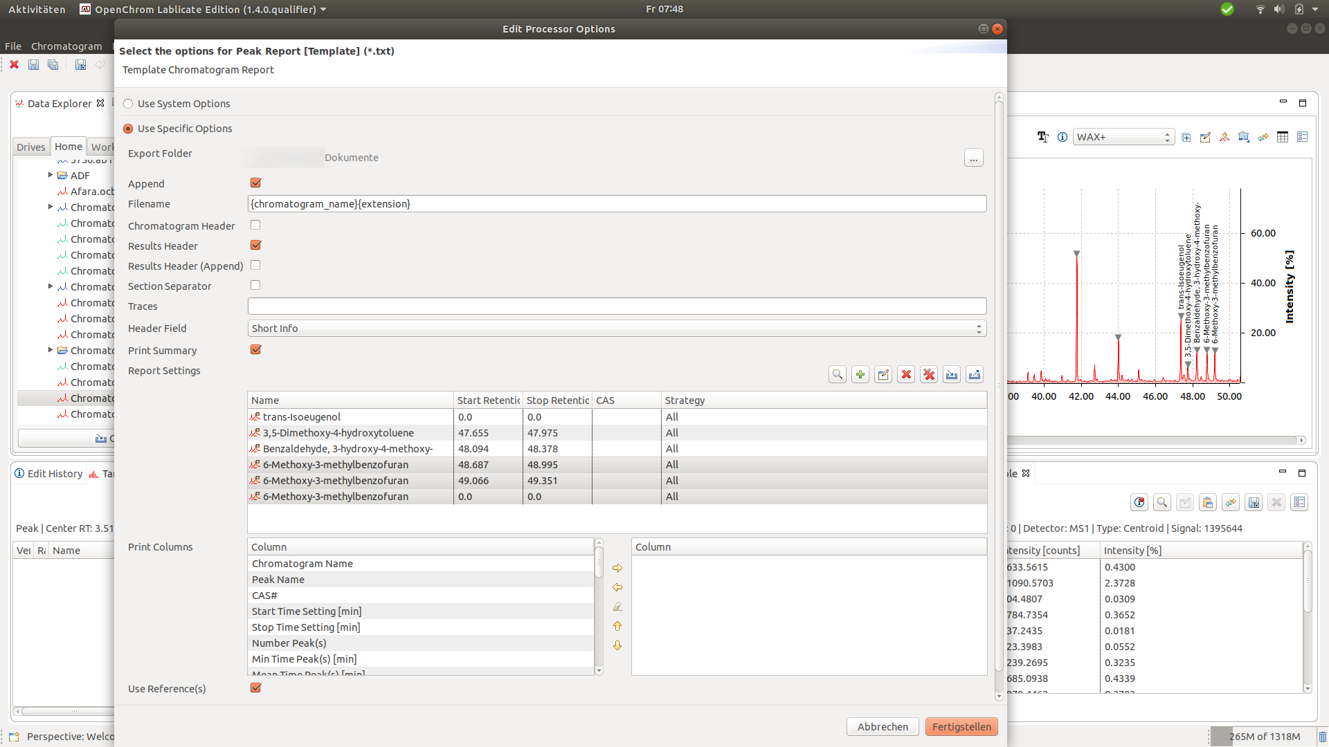 Peak Template Report - group by name and start/stop retention time · Issue #159 · OpenChrom ...
