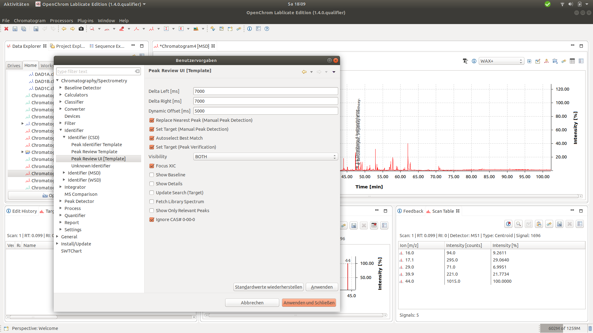 Peak Review UI Delta left/right is not available in the preferences · Issue #144 · OpenChrom ...