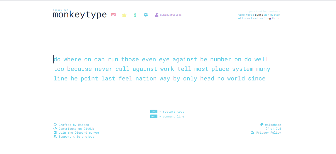 Load text from different modes · Issue #1025 · monkeytypegame/monkeytype · GitHub