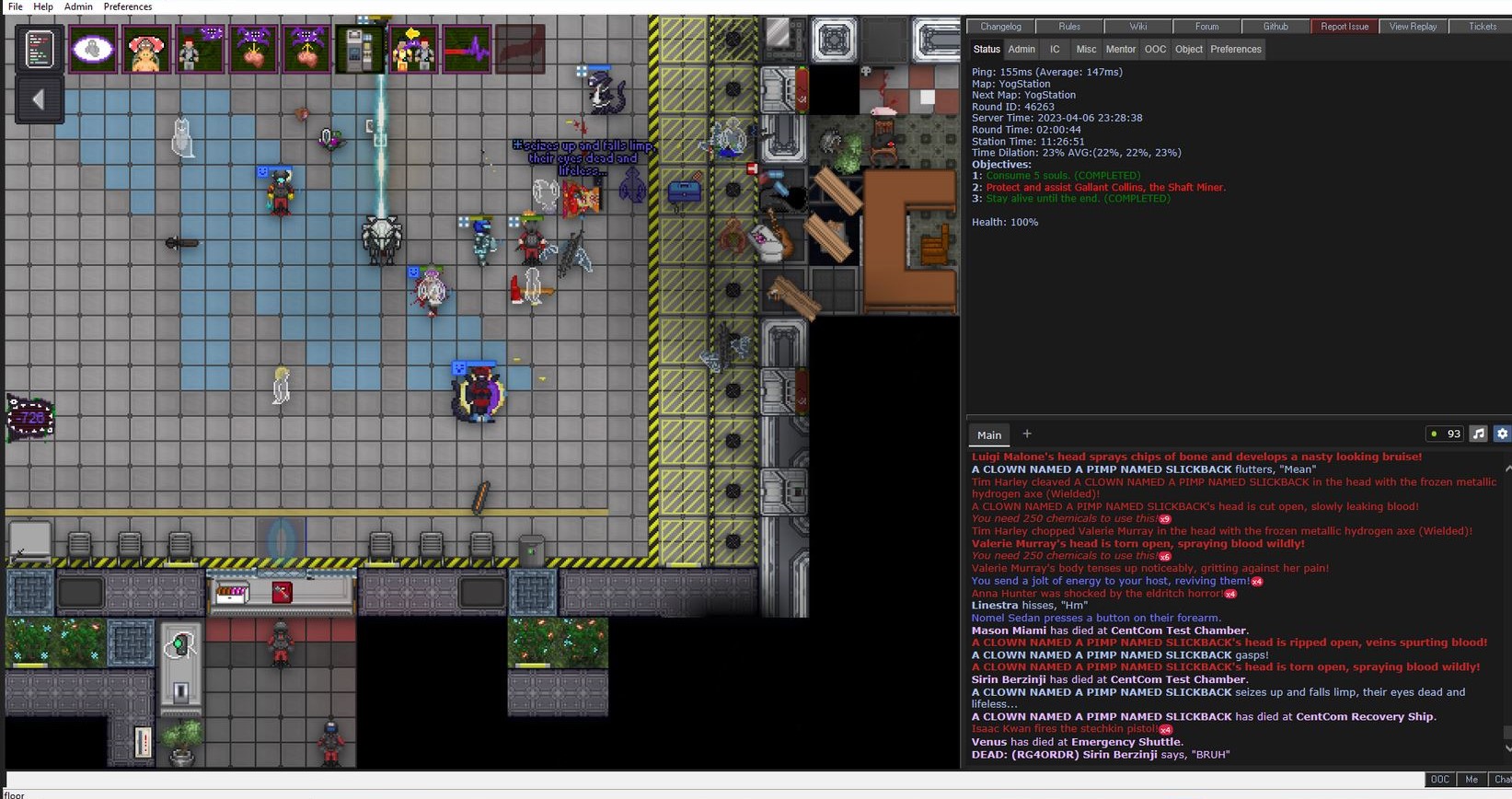 Clicking the revive host button multiple times gives you negative chemicals and stops you from ...