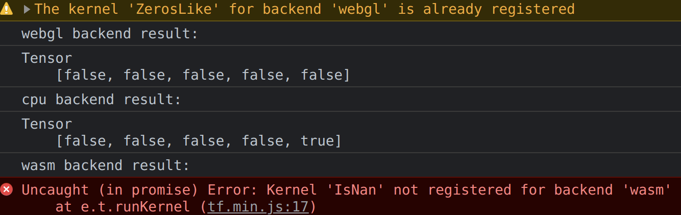 When in webgl backend, tf.isNaN() produces incorrect results · Issue #5800 · tensorflow/tfjs ...