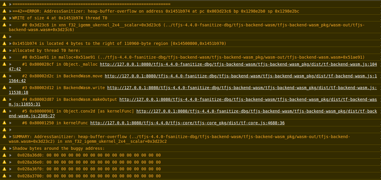 Heap Buffer Overflow Occurs On The Conv2d Of The Backend Wasm · Issue 7605 · Tensorflow Tfjs