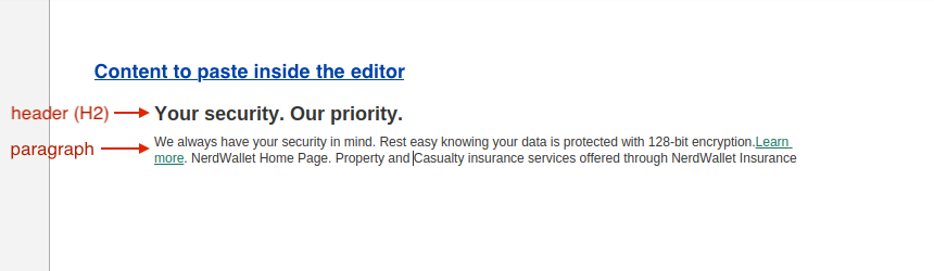 On pasting content from MS word or Google docs or webpage into the Editor, especially by ...