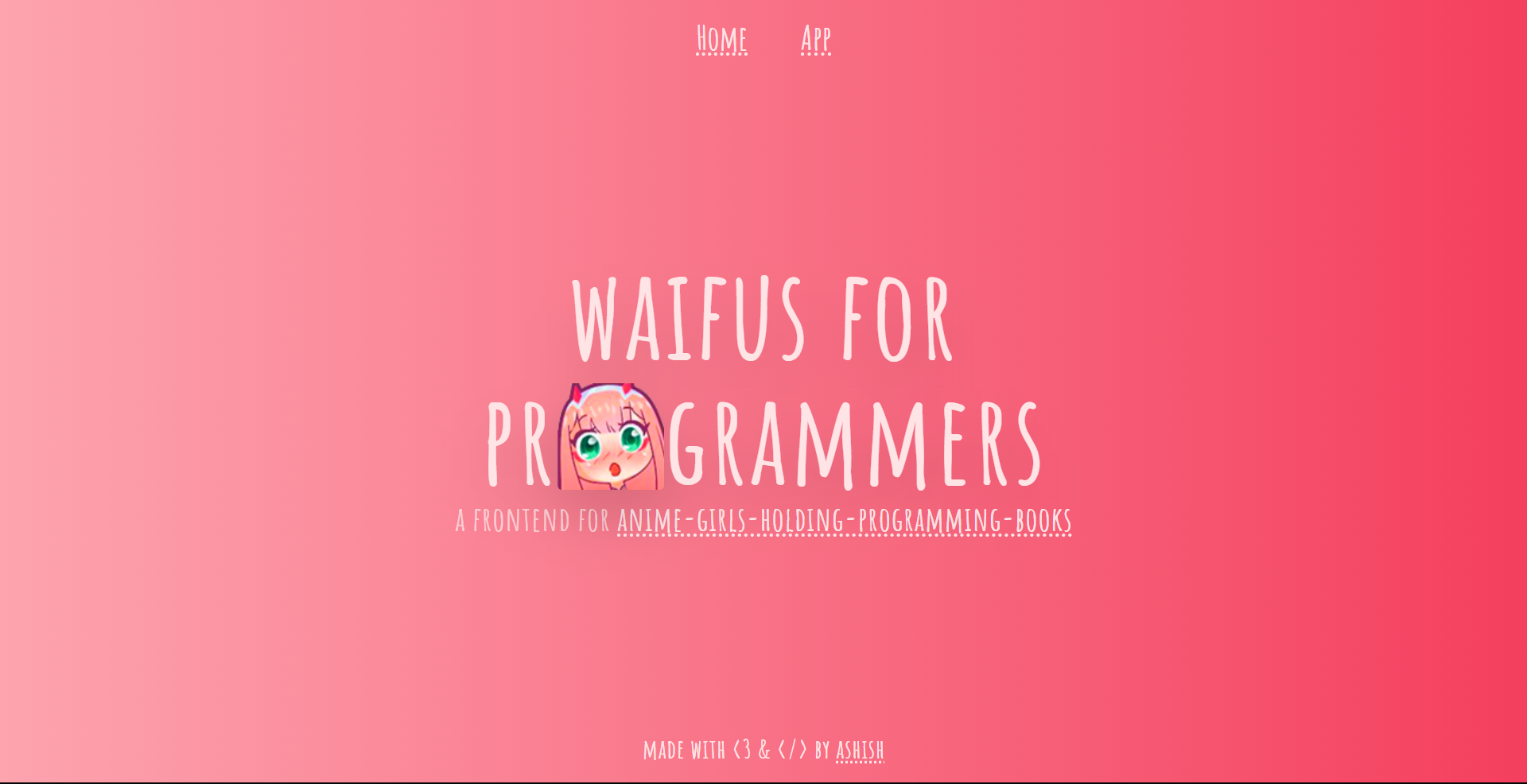Add Space between Home and App on Home Page · Issue #16 · asrvd/waifus-for-programmers · GitHub