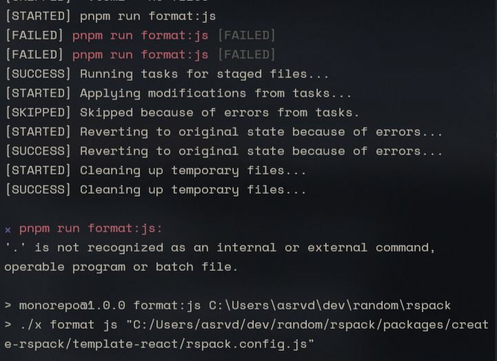 [Bug Report]: package.json scripts don't run · Issue #2185 · web-infra-dev/rspack · GitHub