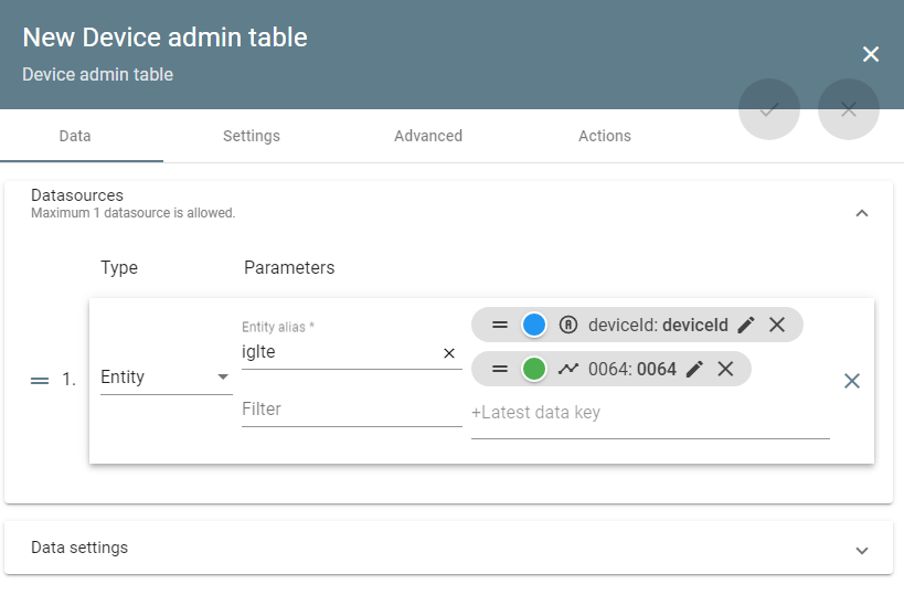 Thingsboard dashboard widget creation time series key is not loading in the dropdown, after ...