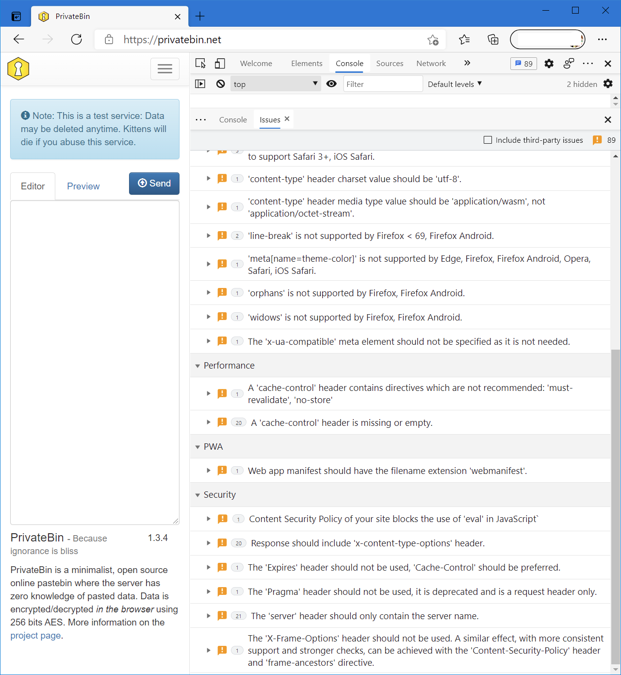 Content Security Policy blocks the use of 'eval' in JavaScript · Issue #757 · PrivateBin ...