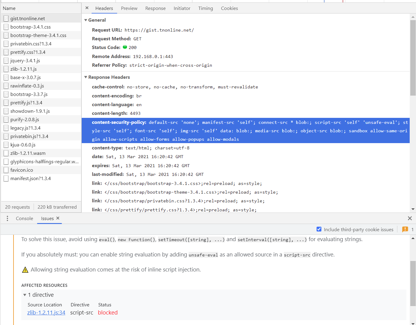Content Security Policy blocks the use of 'eval' in JavaScript · Issue #757 · PrivateBin ...