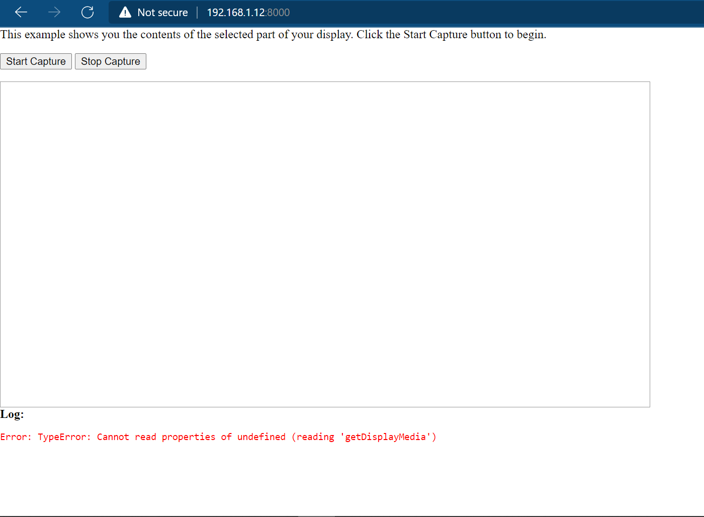 Cannot read properties of undefined (reading 'getDisplayMedia') · Issue #1 · josephDev123/screen ...