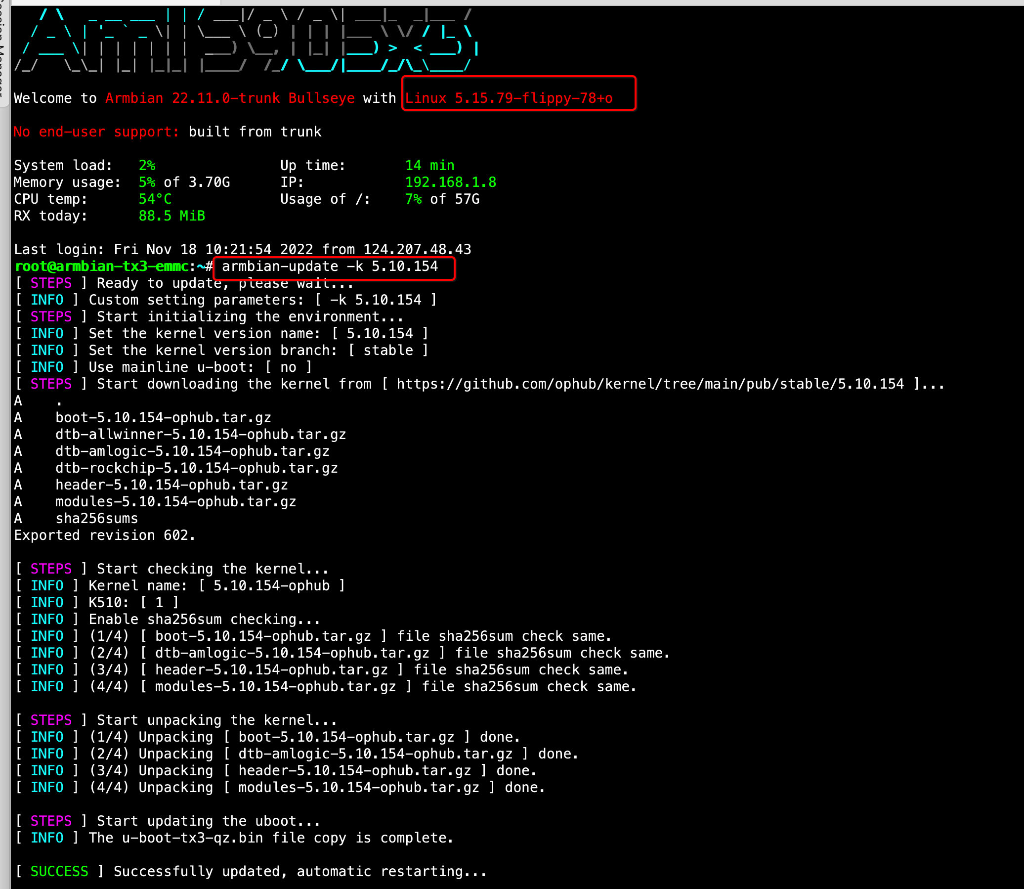5.10.154 Kernel issue feedback · Issue #704 · ophub/amlogic-s9xxx-armbian · GitHub