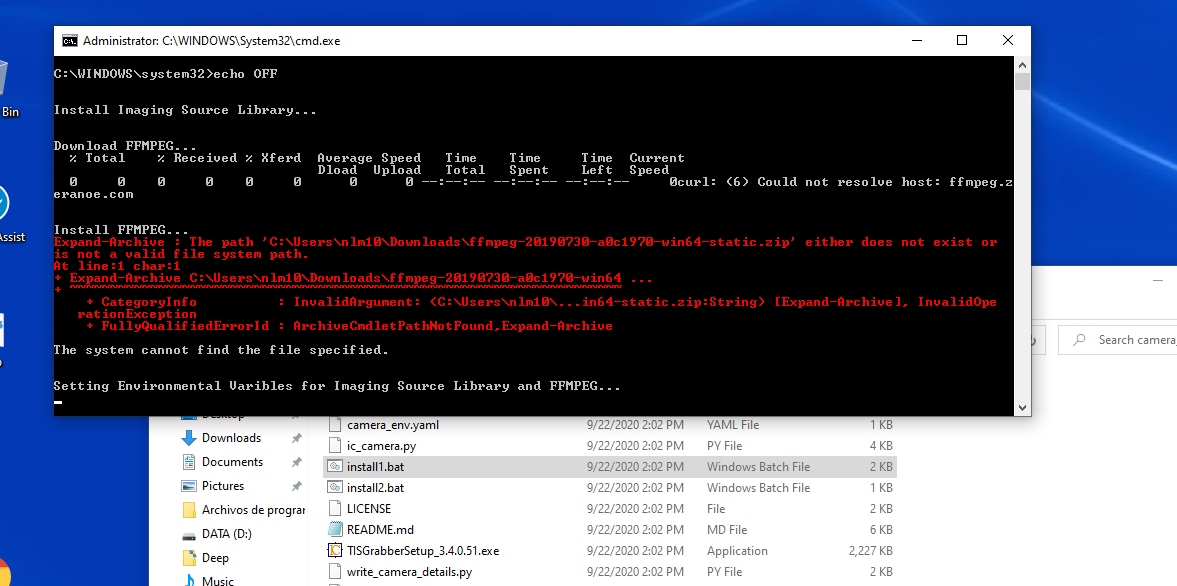 Problem with installation · Issue #3 · AdaptiveMotorControlLab/Camera ...