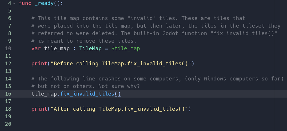crash on TileMap.fix_invalid_tiles() on some computers · Issue #42252 · godotengine/godot · GitHub