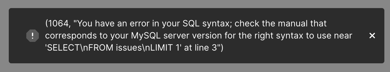 If The Virtual Sql Dataset Contains A Comment Not Possible To Synchronize The Columns · Issue