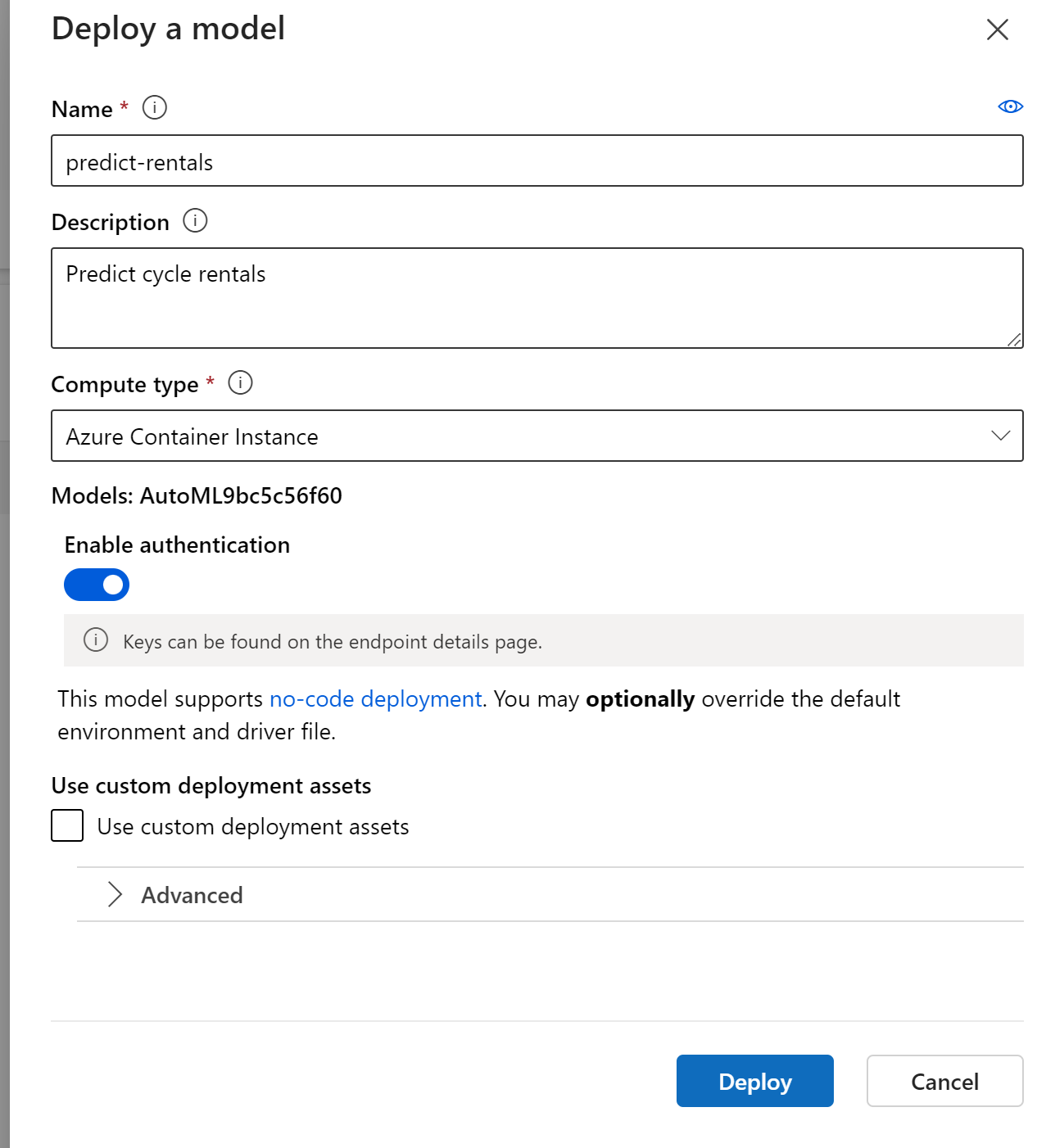 Button in the Deploy a model menu to deploy the model doesn't work · Issue #29 ...
