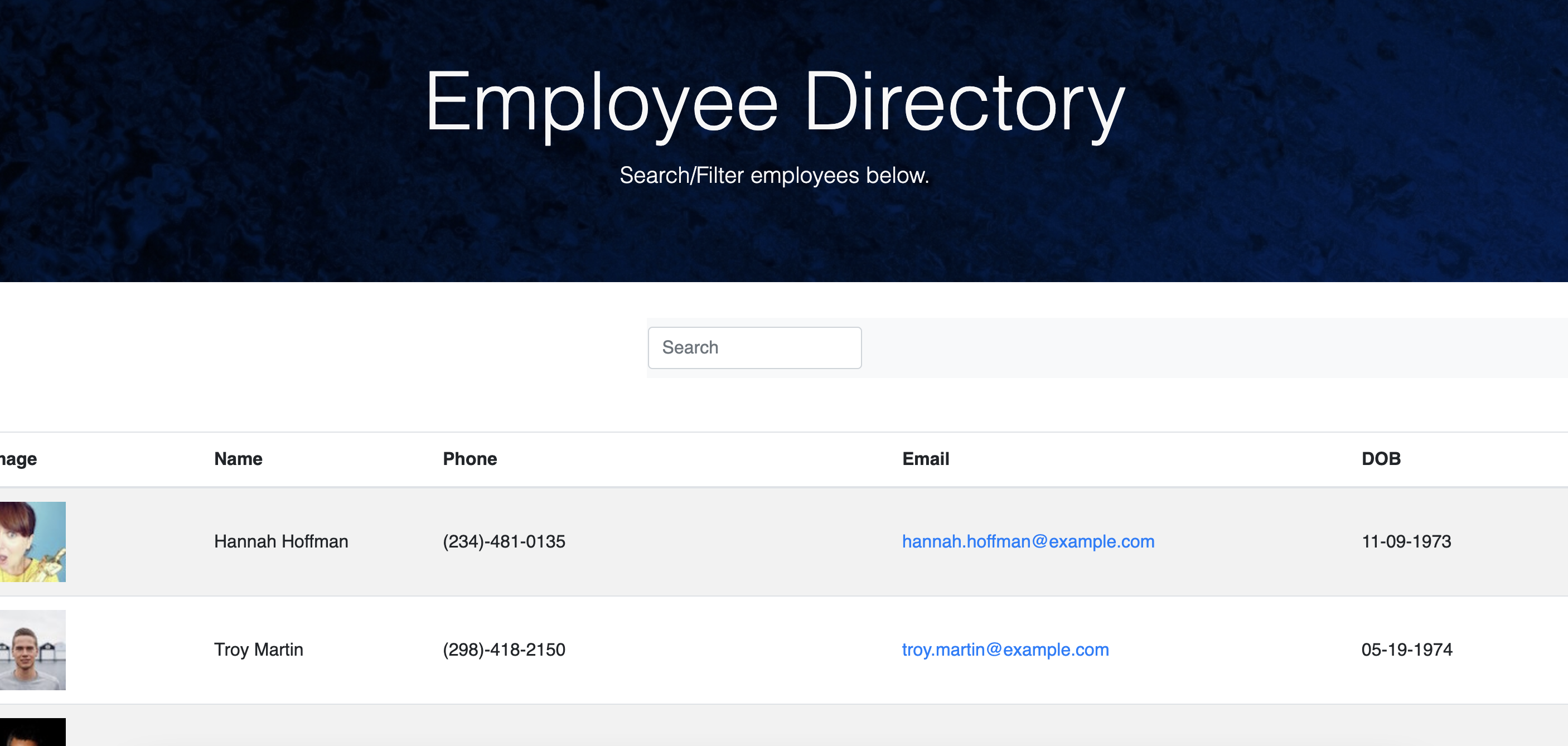 GitHub - CaseyOverton/ReactEmployeeDirectory