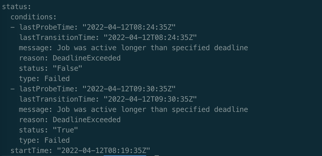 Duplicate Failed Condition In Job Status · Issue 109904 · Kuberneteskubernetes · Github