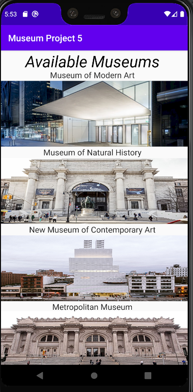 GitHub - anthonyweiss/Museum-Android-App: Android Studio app using Java. App consists of a Main ...