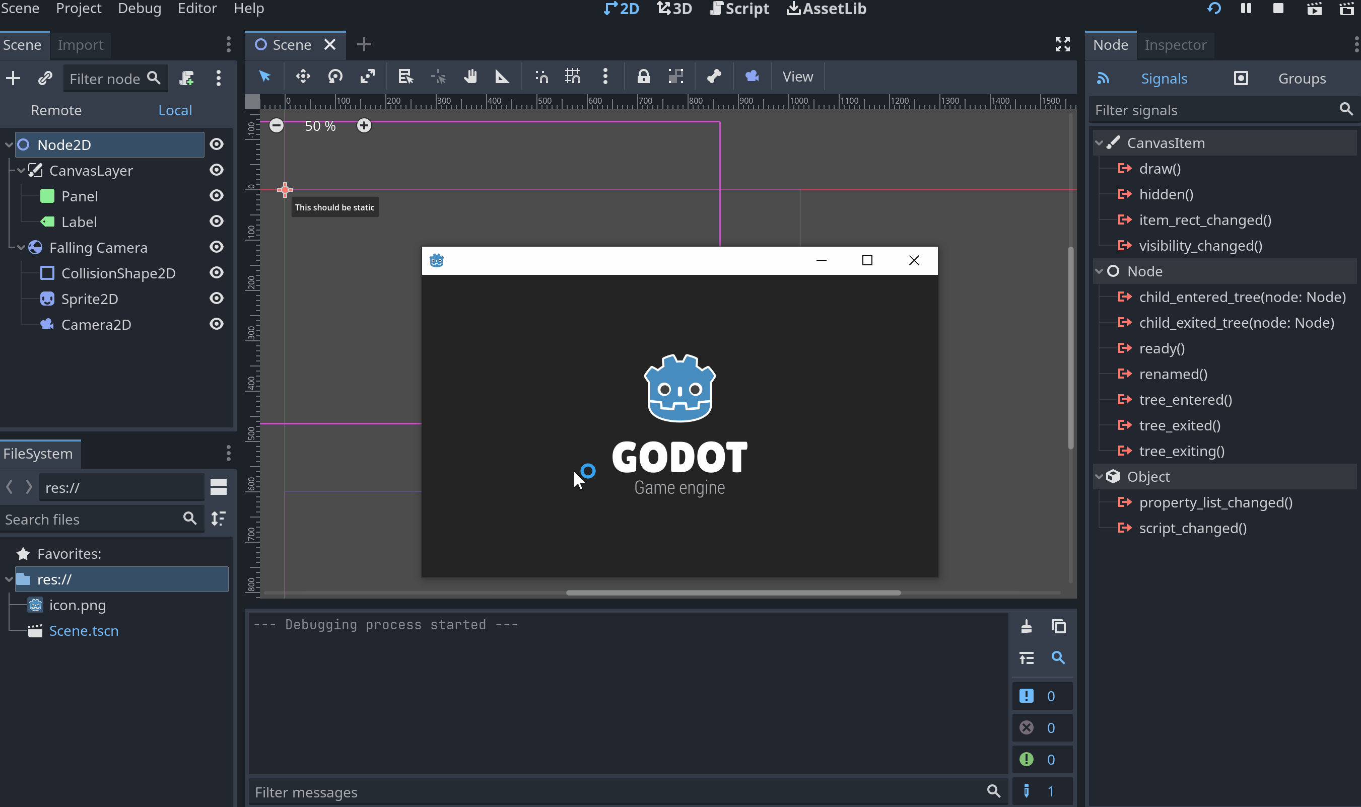 CanvasLayer not remaining static · Issue #59802 · godotengine/godot · GitHub