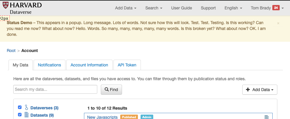 My Data page: Add Data button on My Data page · Issue #3923 · IQSS ...
