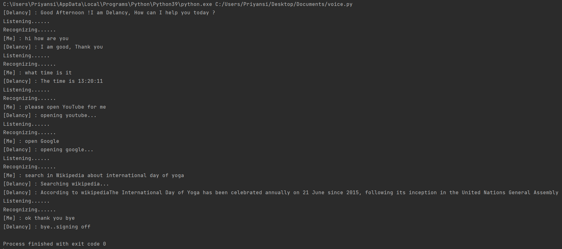Github Priyansichogale Voiceassistantpython