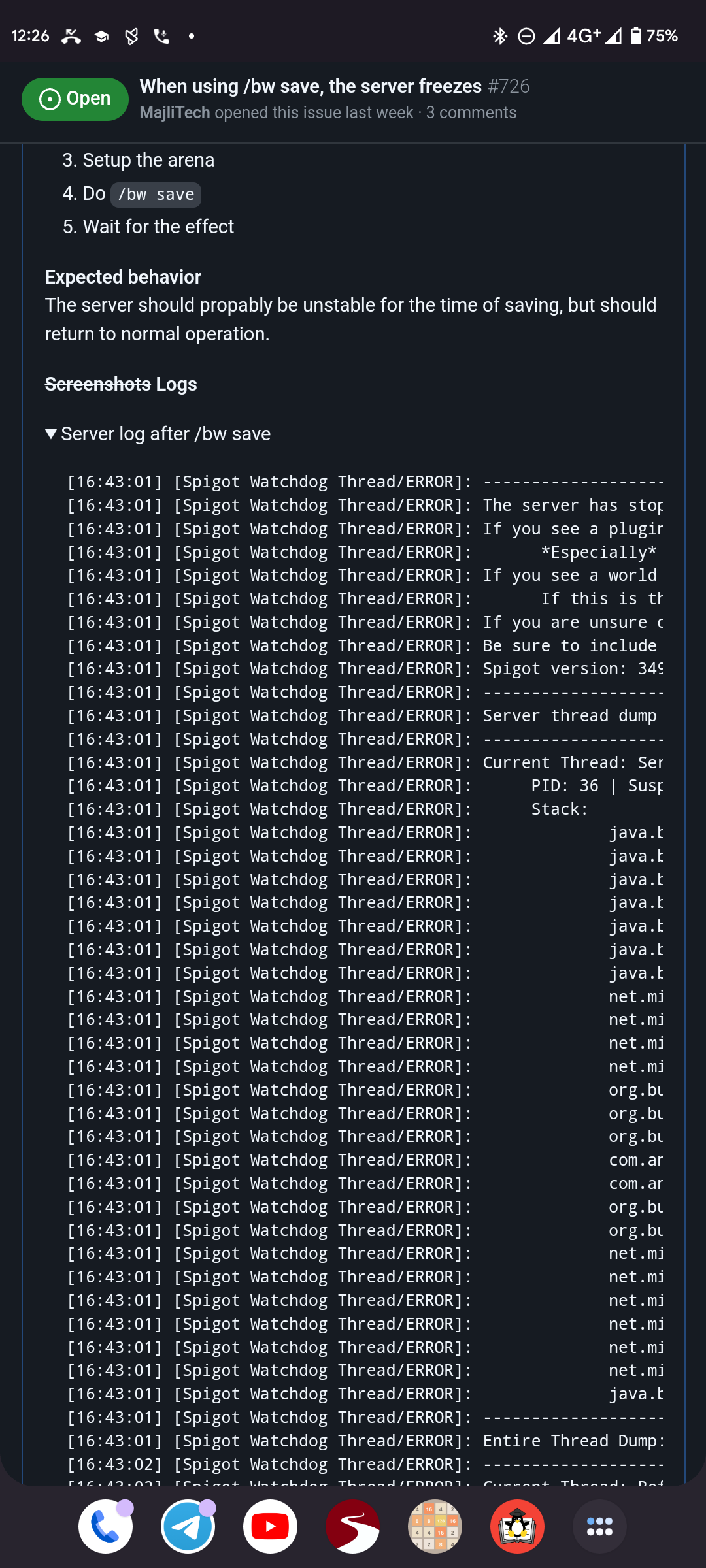 When using /bw save, the server freezes · Issue #726 · andrei1058/BedWars1058 · GitHub