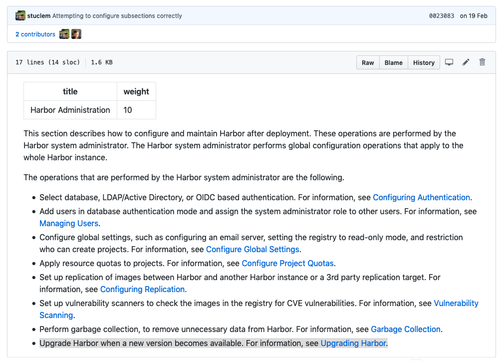 Doc Upgrade Harbor And Migrate Data Is Missing · Issue 11220 · Goharborharbor · Github 