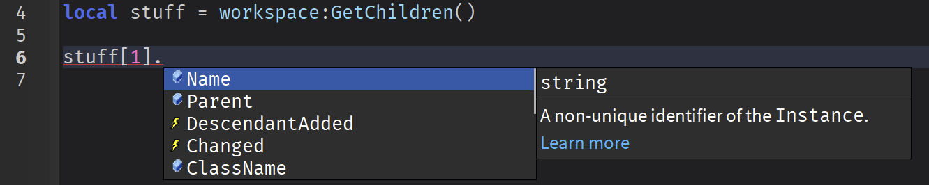 Instance.GetChildren returns "Objects" · Issue #23 · JohnnyMorganz/luau-lsp · GitHub