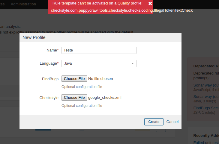 IllegalTokenTextCheck when importing google checks · Issue #127 · checkstyle/sonar-checkstyle ...