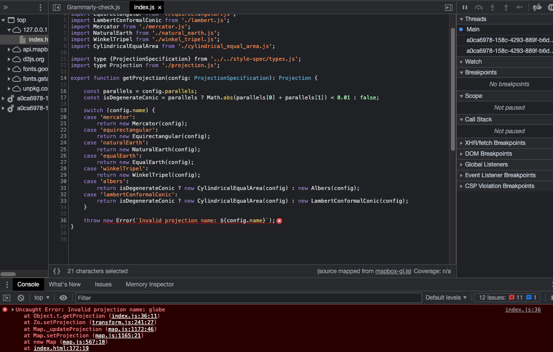 Globe view `mouseenter` event is not firing after a certain zoom level ...