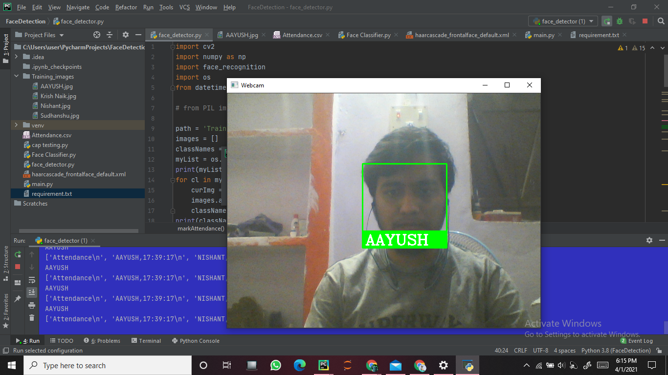 GitHub - Aayush452-cell/Attendance-System-Using-OpenCv: A Attendance System Project Using Face ...
