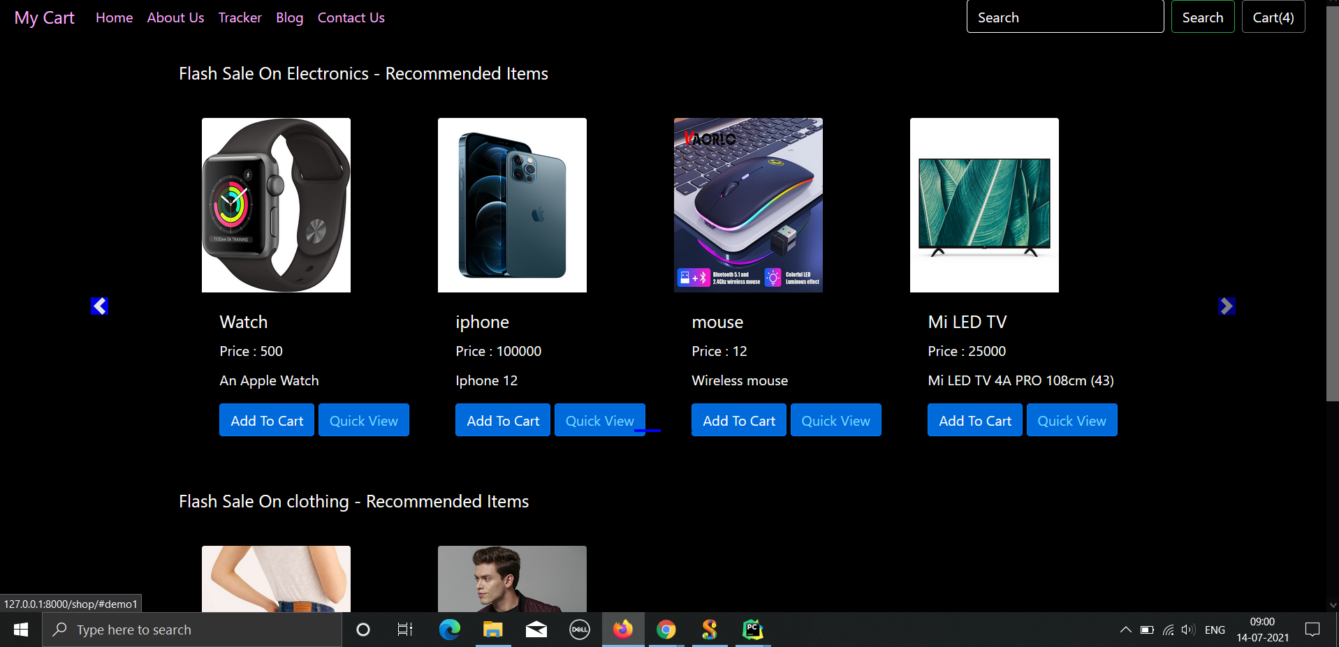 GitHub - Aayush452-cell/My-Cart: An E-commerce website implemented with ...