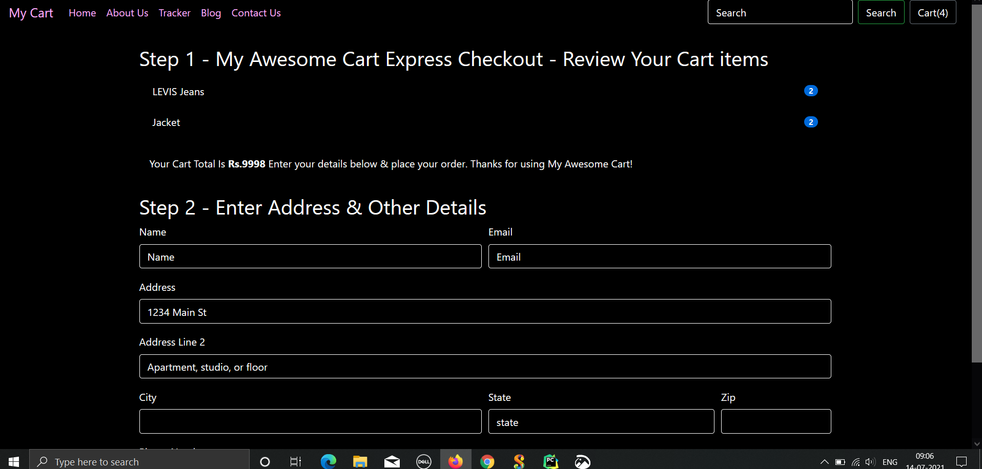 GitHub - Aayush452-cell/My-Cart: An E-commerce website implemented with ...