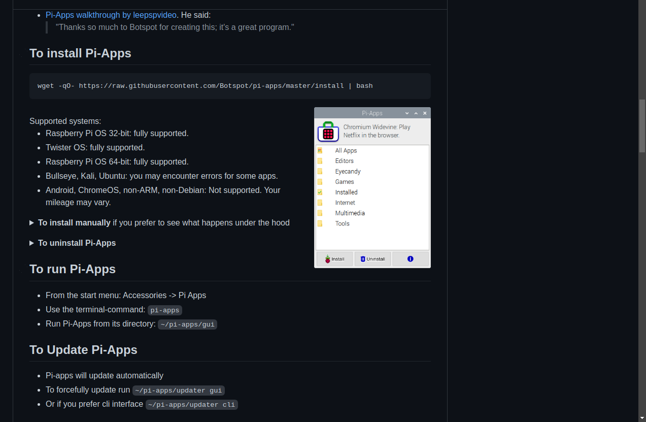 Update the Images on the Main Pi-Apps Page · Issue #1102 · Botspot/pi-apps · GitHub