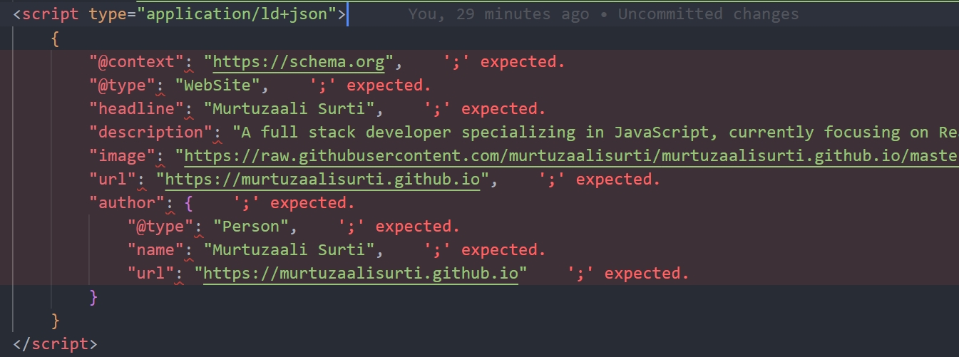 🐛 BUG: red flags ld+json script type (inline) · Issue #428 · withastro ...