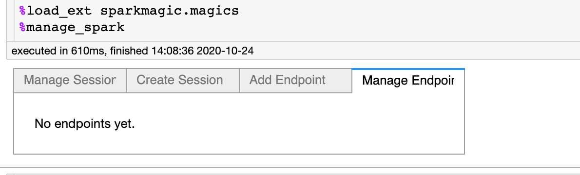 [BUG] maybe? why are endpoints lost? · Issue #674 · jupyter-incubator/sparkmagic · GitHub