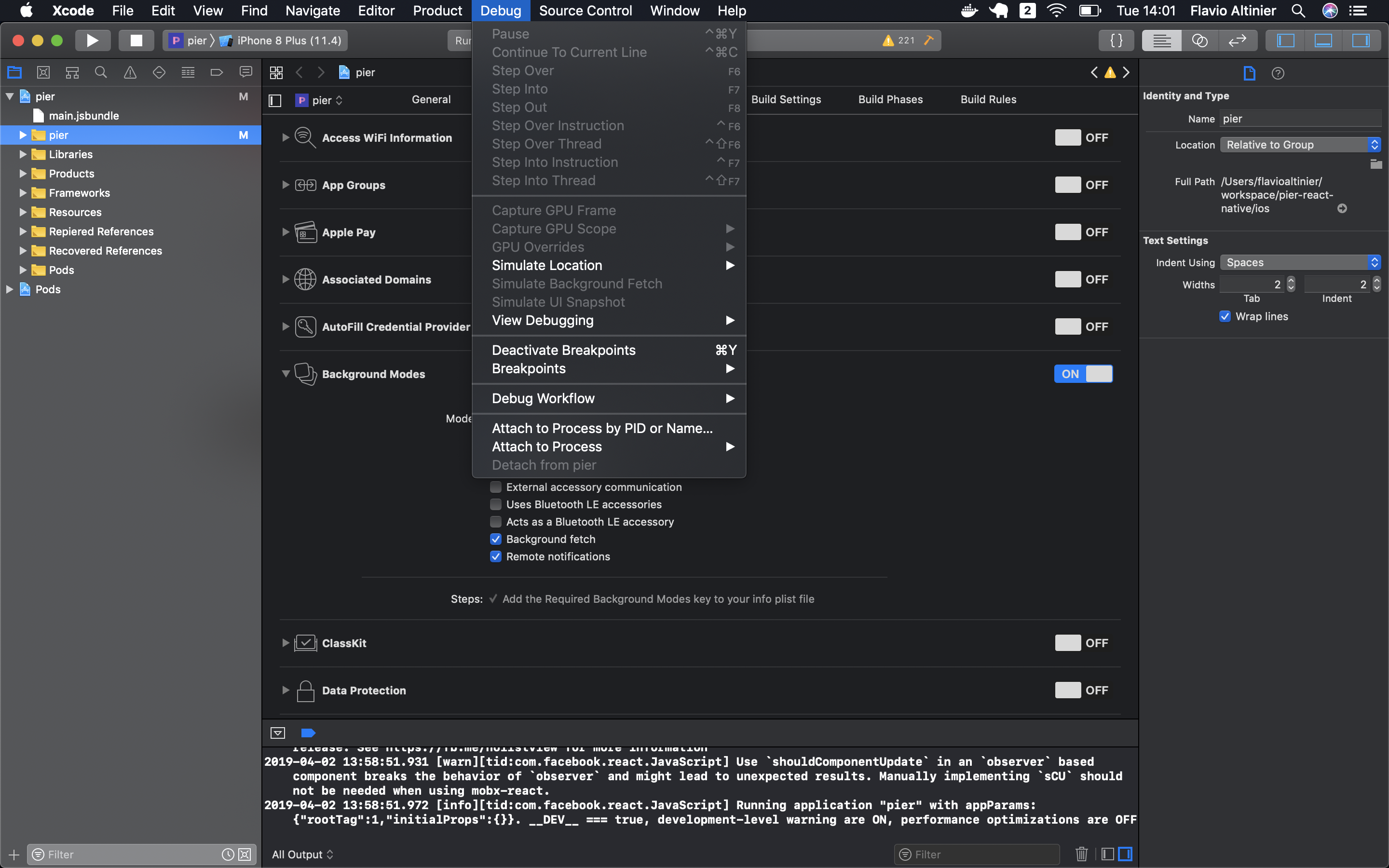 "Simulate Background Fetch" option grayed out in XCode · Issue #138 · transistorsoft/react ...