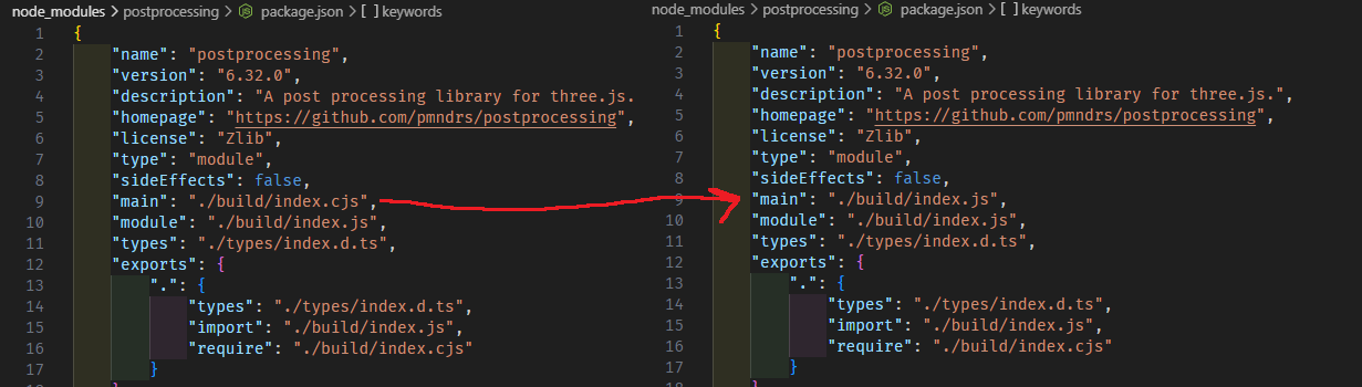 TS7016: Could not find a declaration file for module 'postprocessing'. · Issue #503 · pmndrs ...