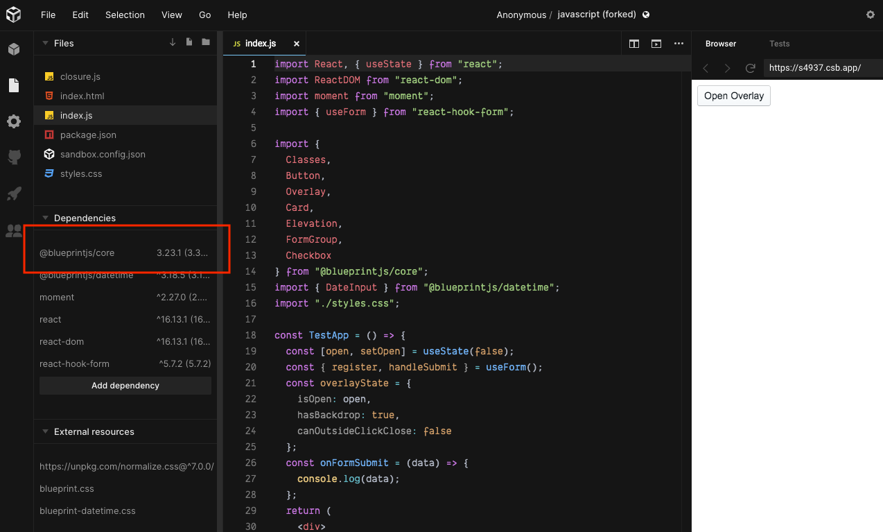 DateInput does not work as expected on a Dialog · Issue #4246 · palantir/blueprint · GitHub