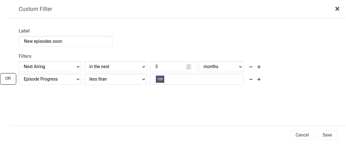 Custom filter OR operator · Issue #5044 · Sonarr/Sonarr · GitHub