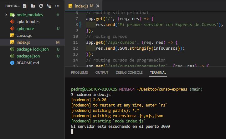 GitHub - pedro-donoso/curso-express: Curso de fundamentos de Express. Proyecto práctico con ...
