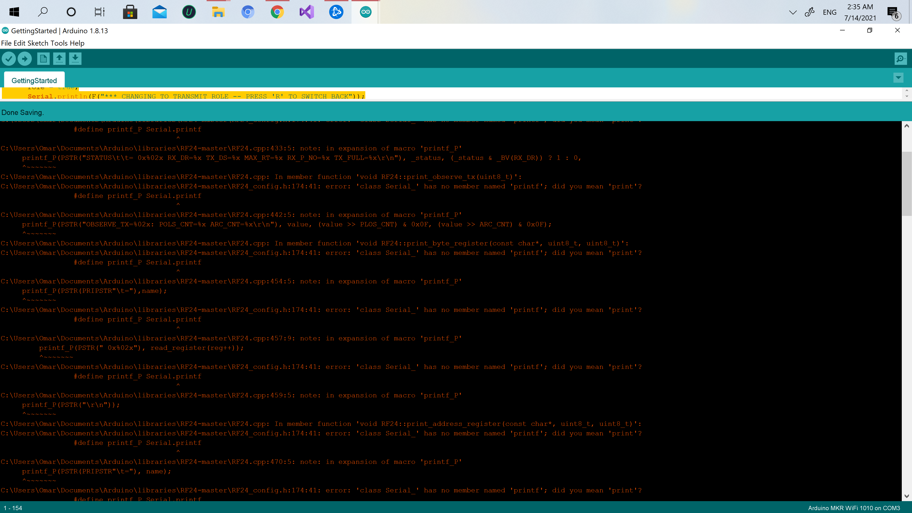 MKR WIFI 1010 SAMD · Issue #778 · nRF24/RF24 · GitHub