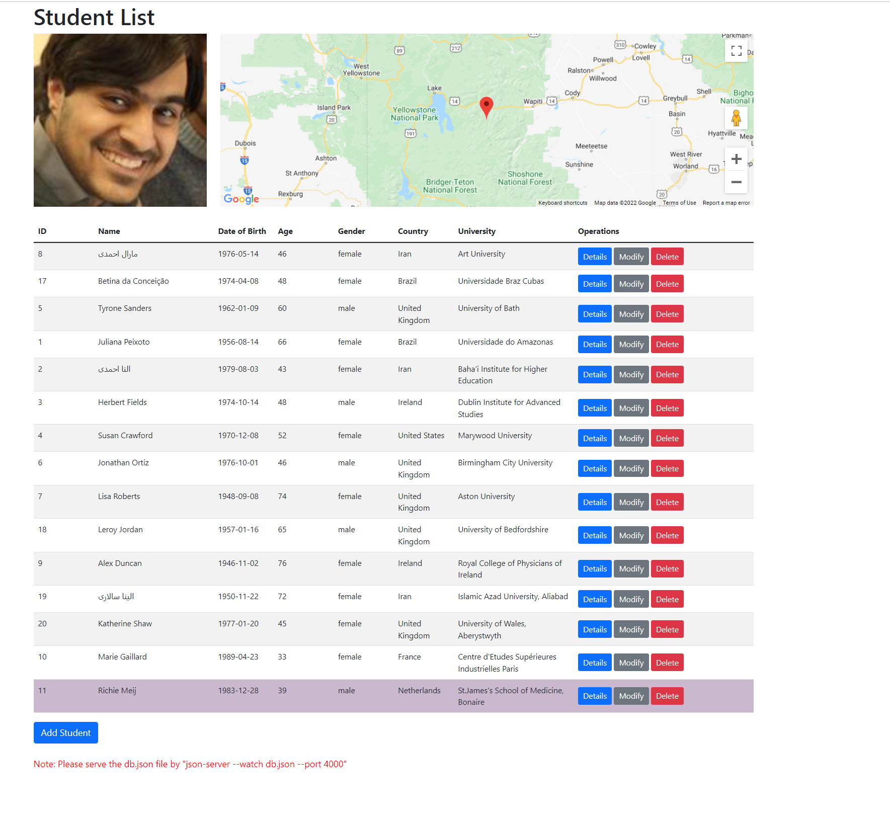 GitHub - Yoyo-Yao-90/AngularStudentList