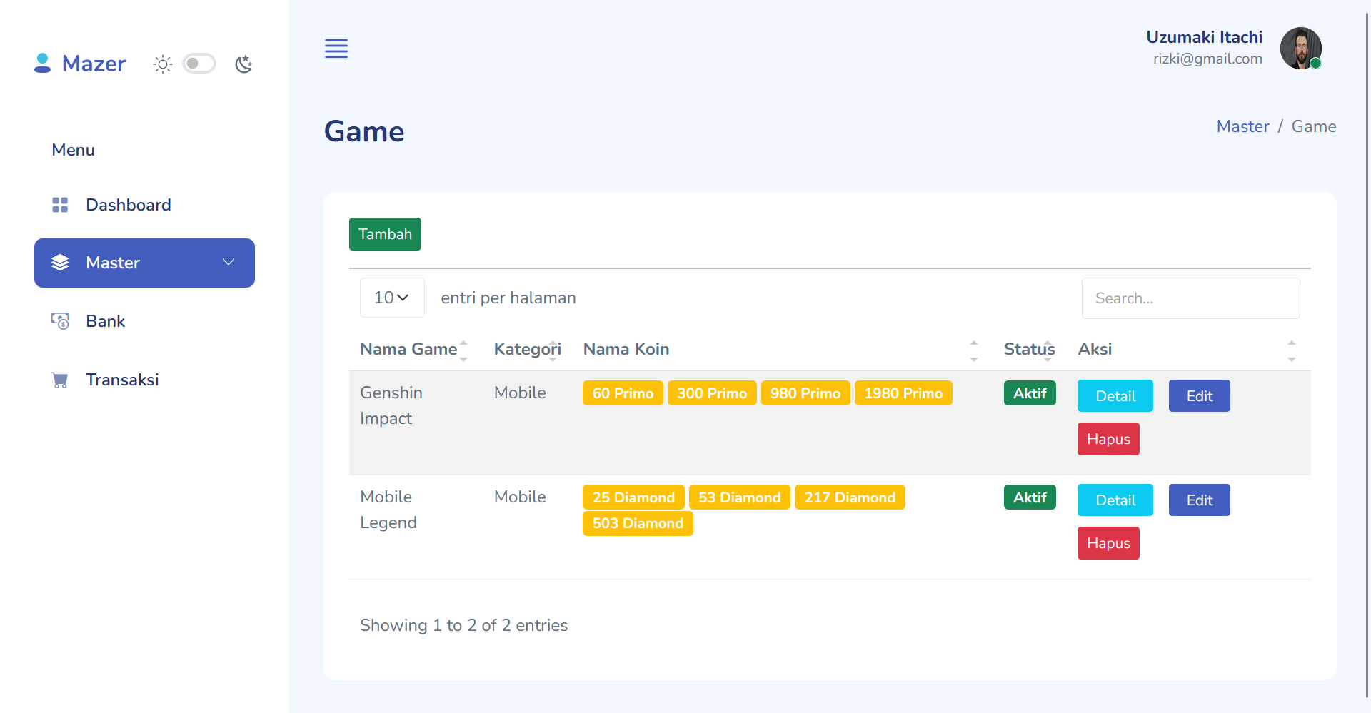 GitHub - zulfirizkiawan/TopUpGame-Backend-Laravel