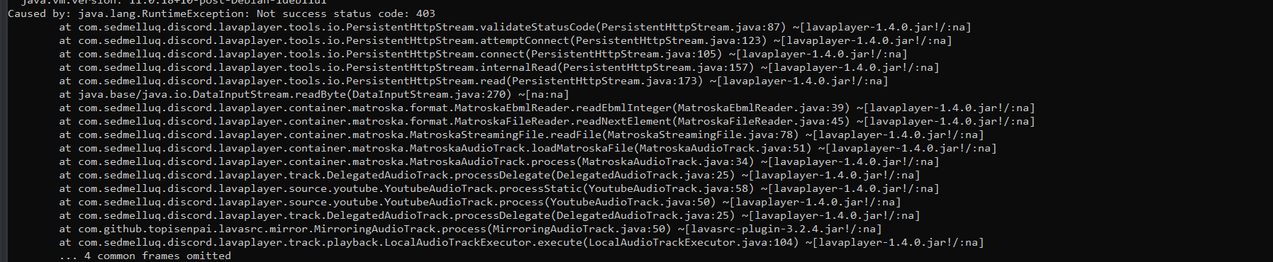 Not success status code: 403 · Issue #108 · Walkyst/lavaplayer-fork · GitHub