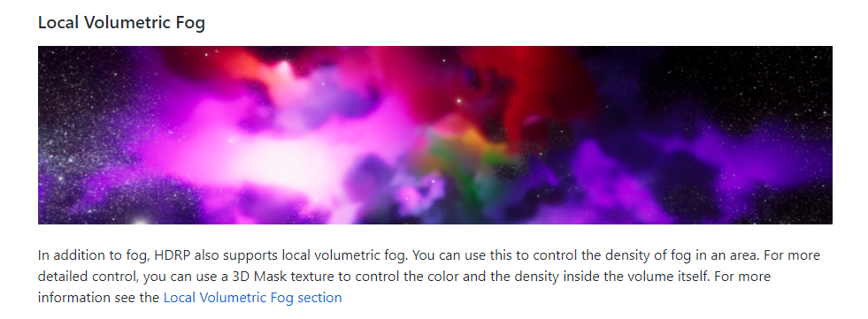 Added local volumetric fog in the HDRP features page by alelievr · Pull ...