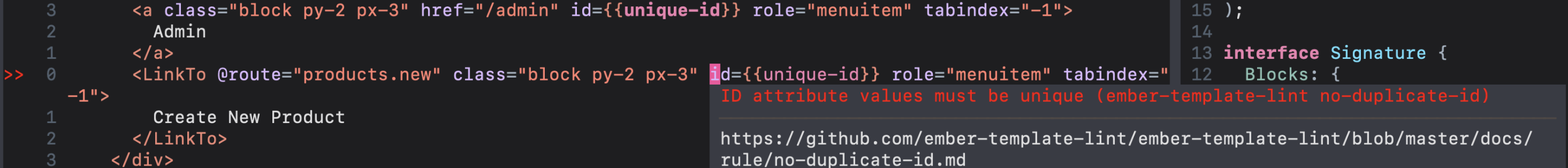no-duplicate-id rule errors when using ember's built-in unique-id helper · Issue #2777 · ember ...