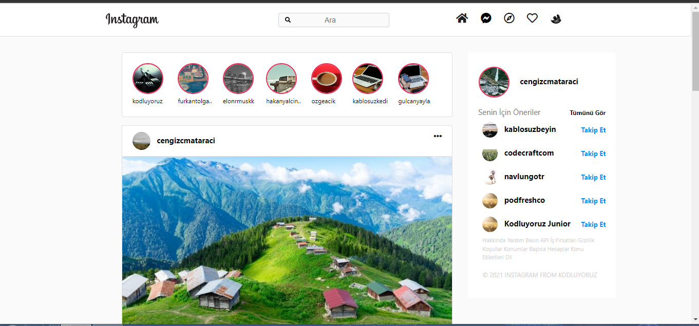 GitHub - MuratArs1an/InstagramClone: Instagram Clone with Bootstrap